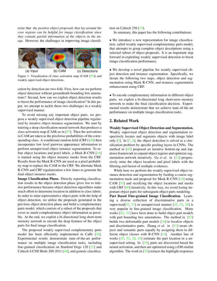 Weakly Supervised Complementary Parts Models for Fine-Grained Image Classification from the ...