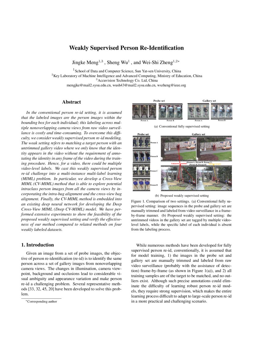 Weakly Supervised Person Re Identification Deepai