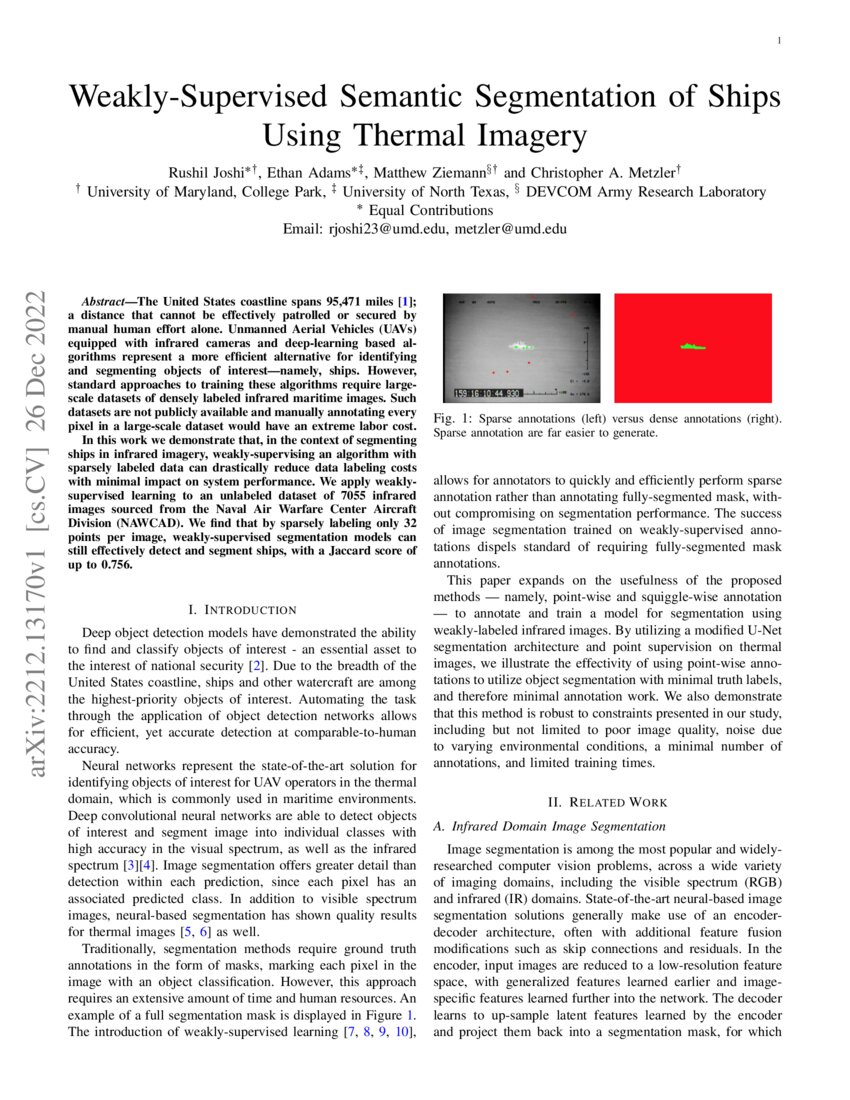 Weakly-Supervised Semantic Segmentation of Ships Using Thermal Imagery ... Weakly-Supervised Semantic Segmentation of Ships Using Thermal Imagery ...
