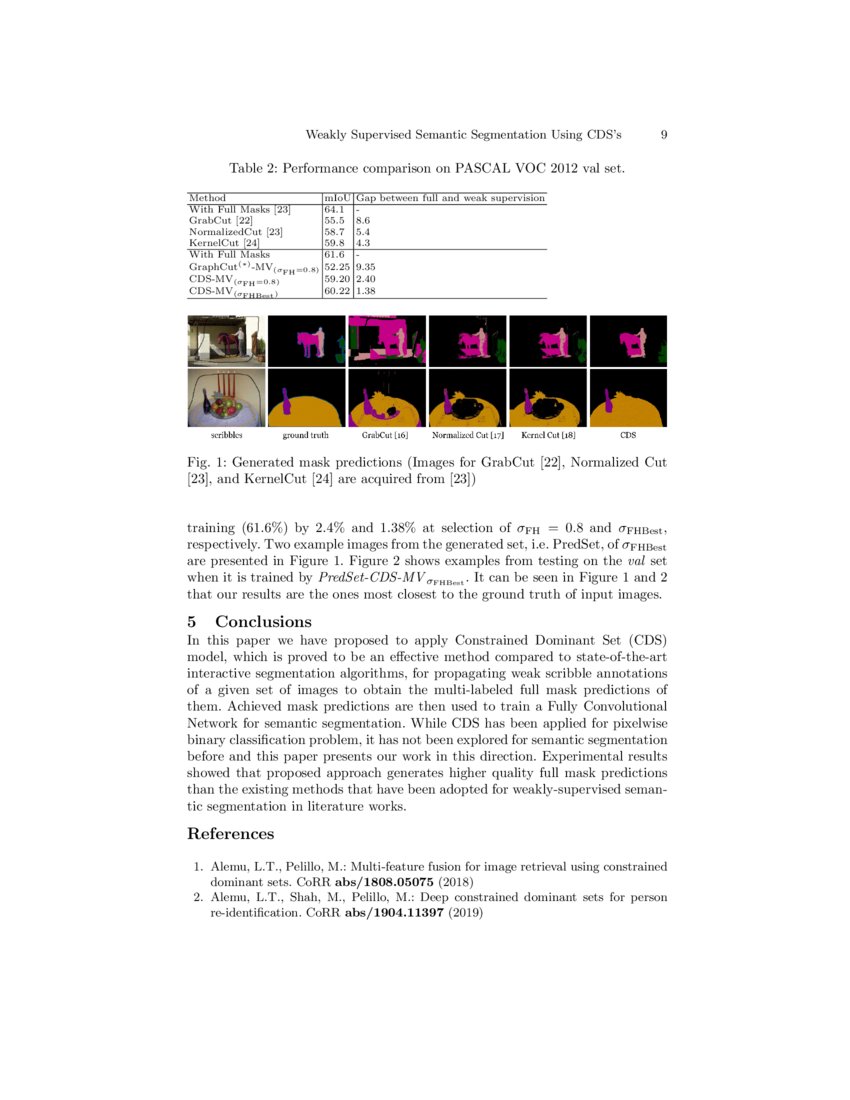 Weakly Supervised Semantic Segmentation Using Constrained Dominant Sets ... Weakly Supervised Semantic Segmentation Using Constrained Dominant Sets ...