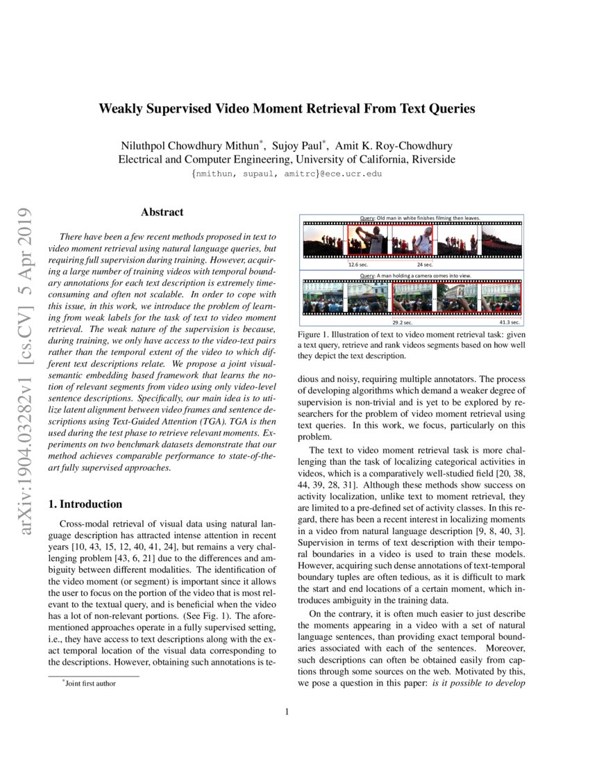 Weakly Supervised Video Moment Retrieval From Text Queries | DeepAI