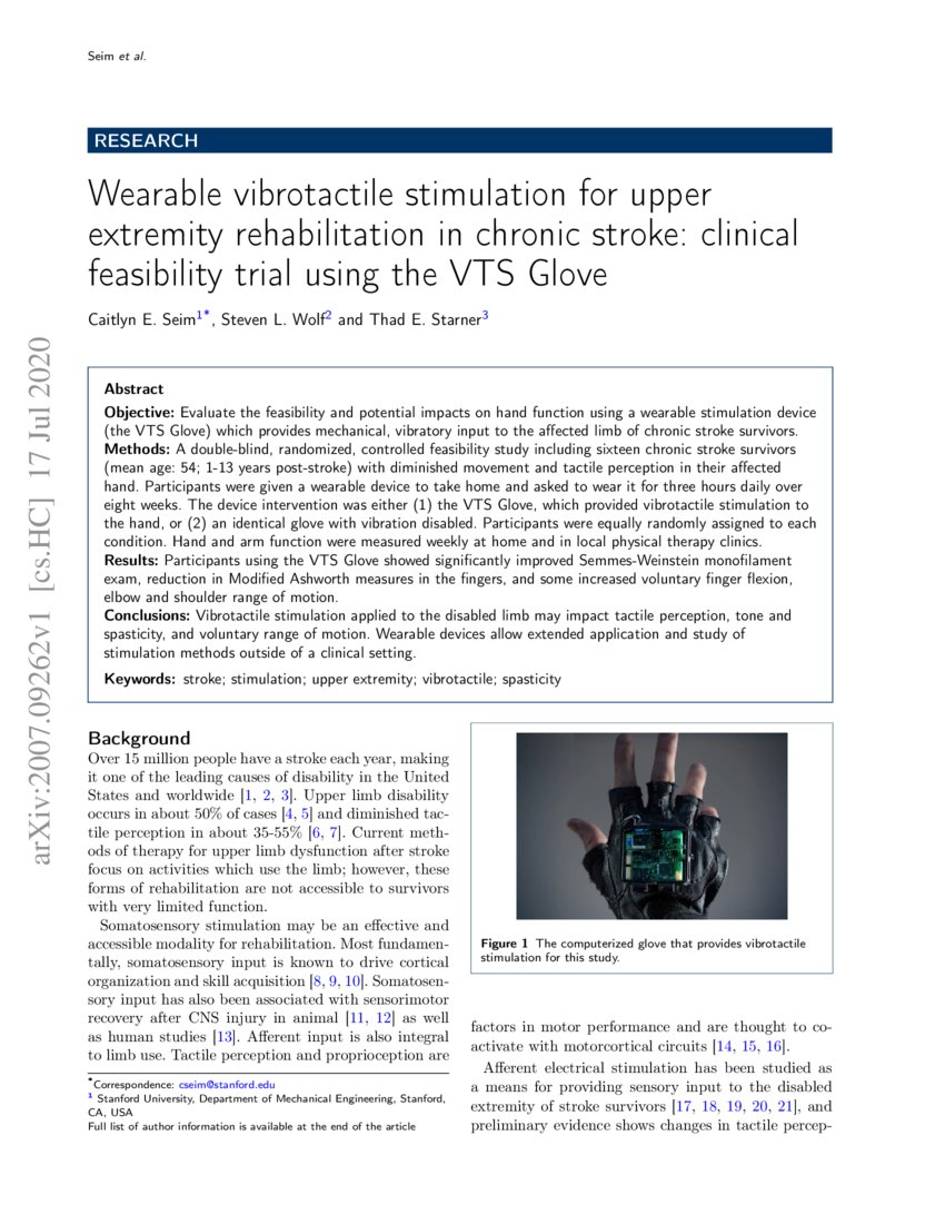 Wearable vibrotactile stimulation for upper extremity rehabilitation in ...