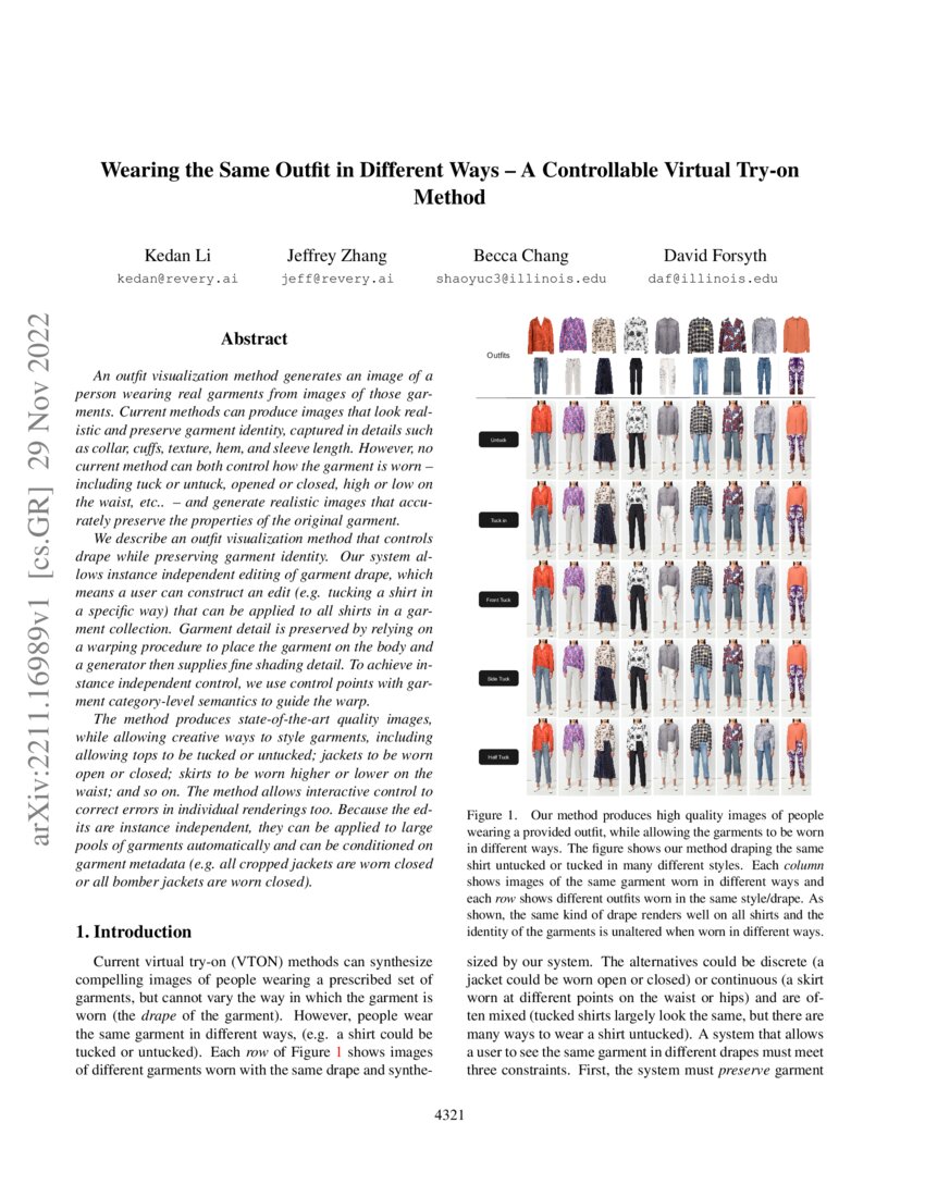 Wearing the Same Outfit in Different Ways – A Controllable Virtual Try ...