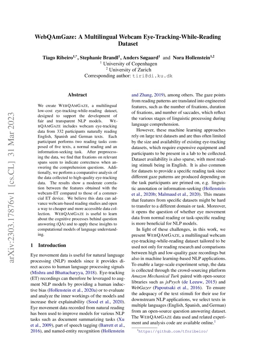 WebQAmGaze: A Multilingual Webcam Eye-Tracking-While-Reading Dataset | DeepAI