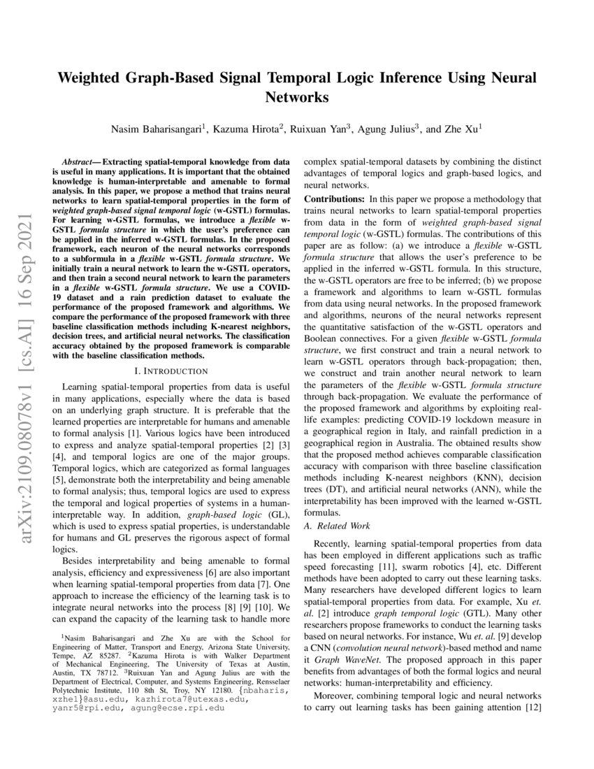 Weighted Graph Based Signal Temporal Logic Inference Using Neural Networks Deepai