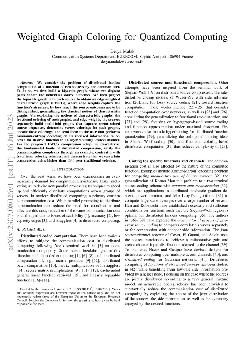Weighted Graph Coloring for Quantized Computing | DeepAI