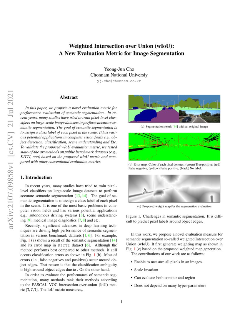 Weighted Intersection over Union (wIoU): A New Evaluation Metric for ...