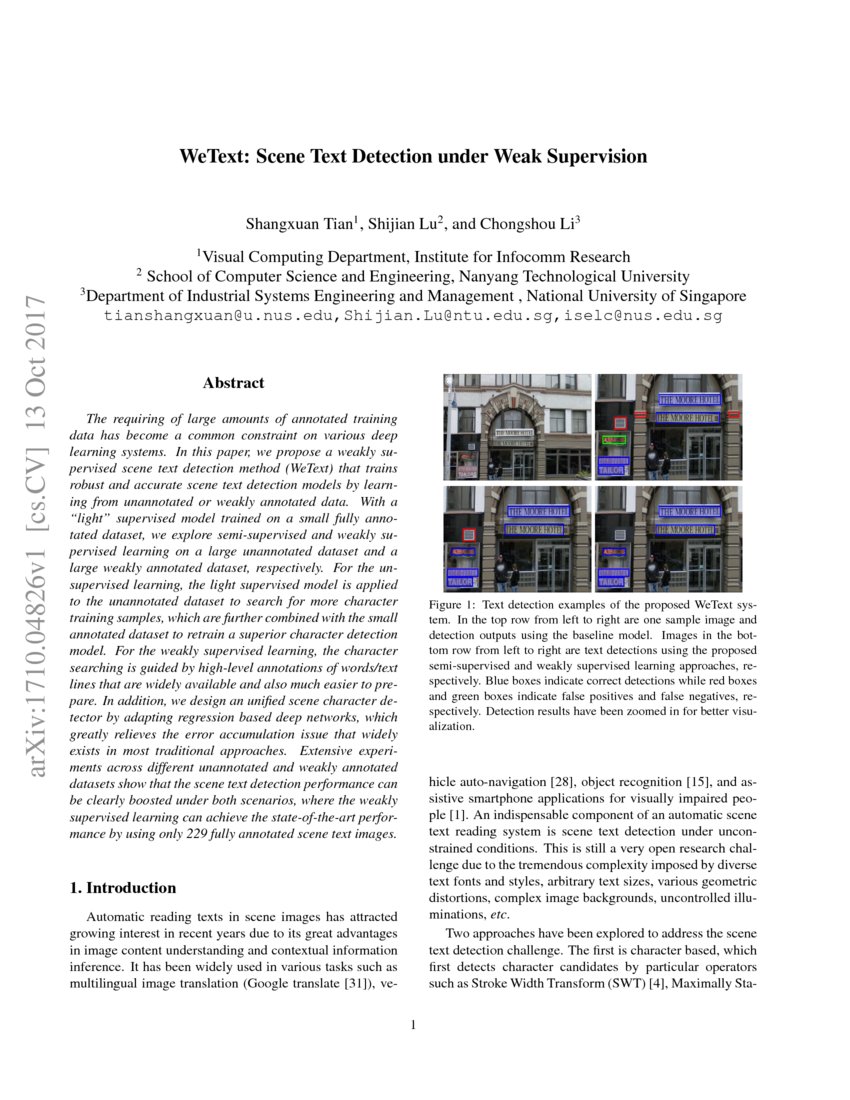 Wetext Scene Text Detection Under Weak Supervision Deepai