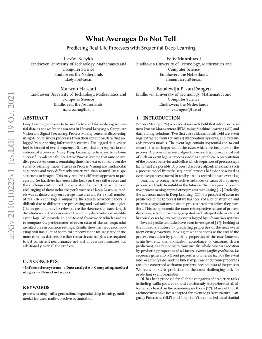 What Averages Do Not Tell – Predicting Real Life Processes with ...