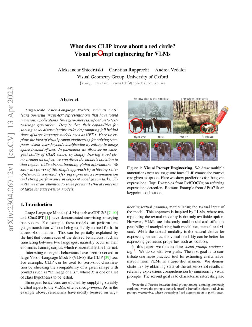 What does CLIP know about a red circle? Visual prompt engineering for ...