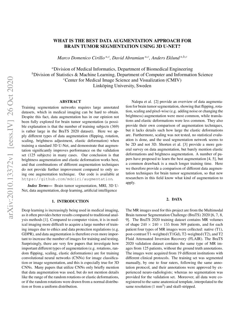 What Is The Best Data Augmentation Approach For Brain Tumor