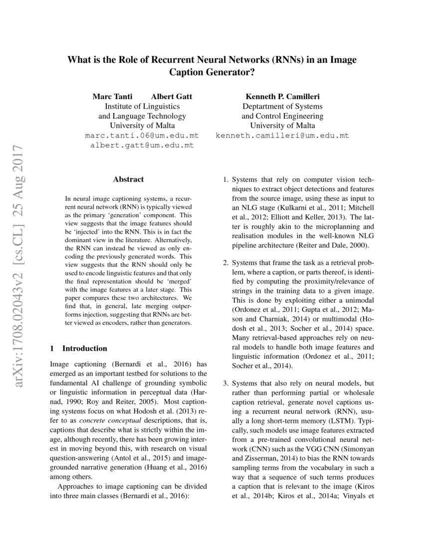 What is the Role of Recurrent Neural Networks (RNNs) in an Image ...