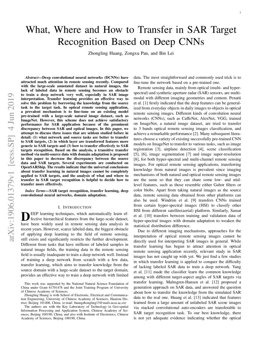 What Where And How To Transfer In Sar Target Recognition Based On Deep