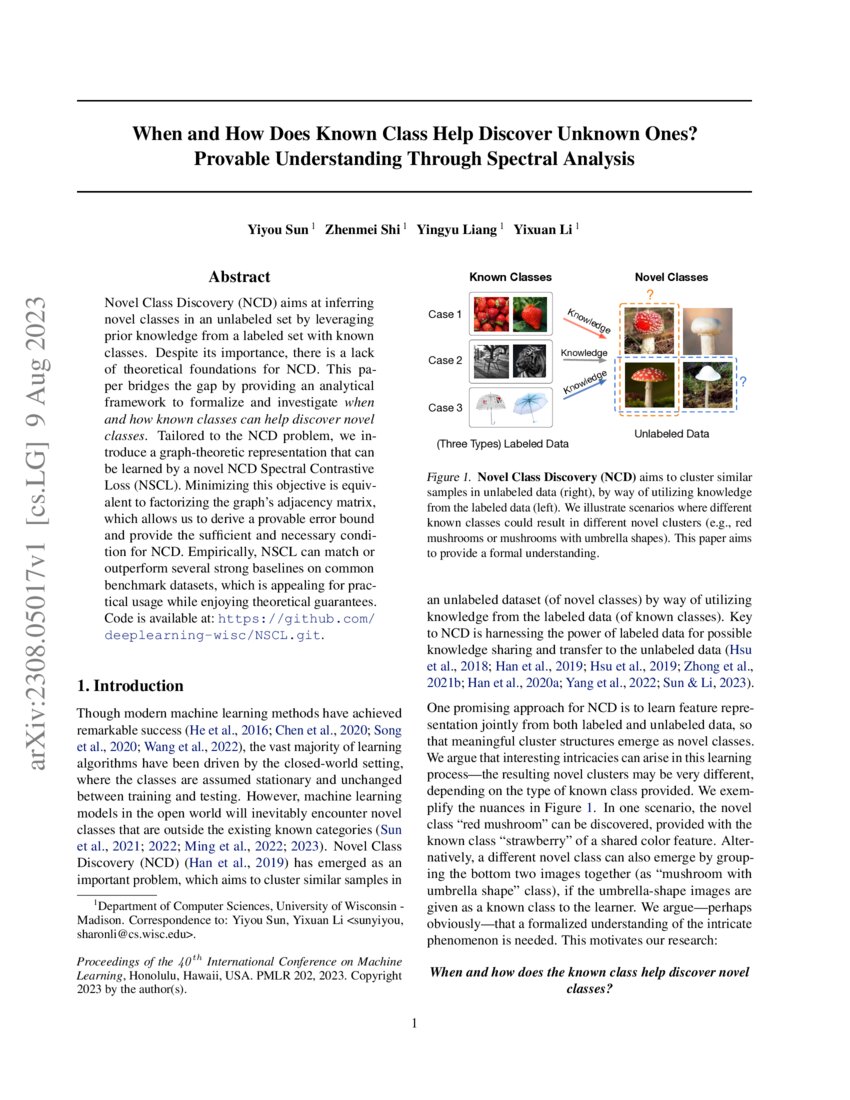 When and How Does Known Class Help Discover Unknown Ones? Provable Understanding Through ...