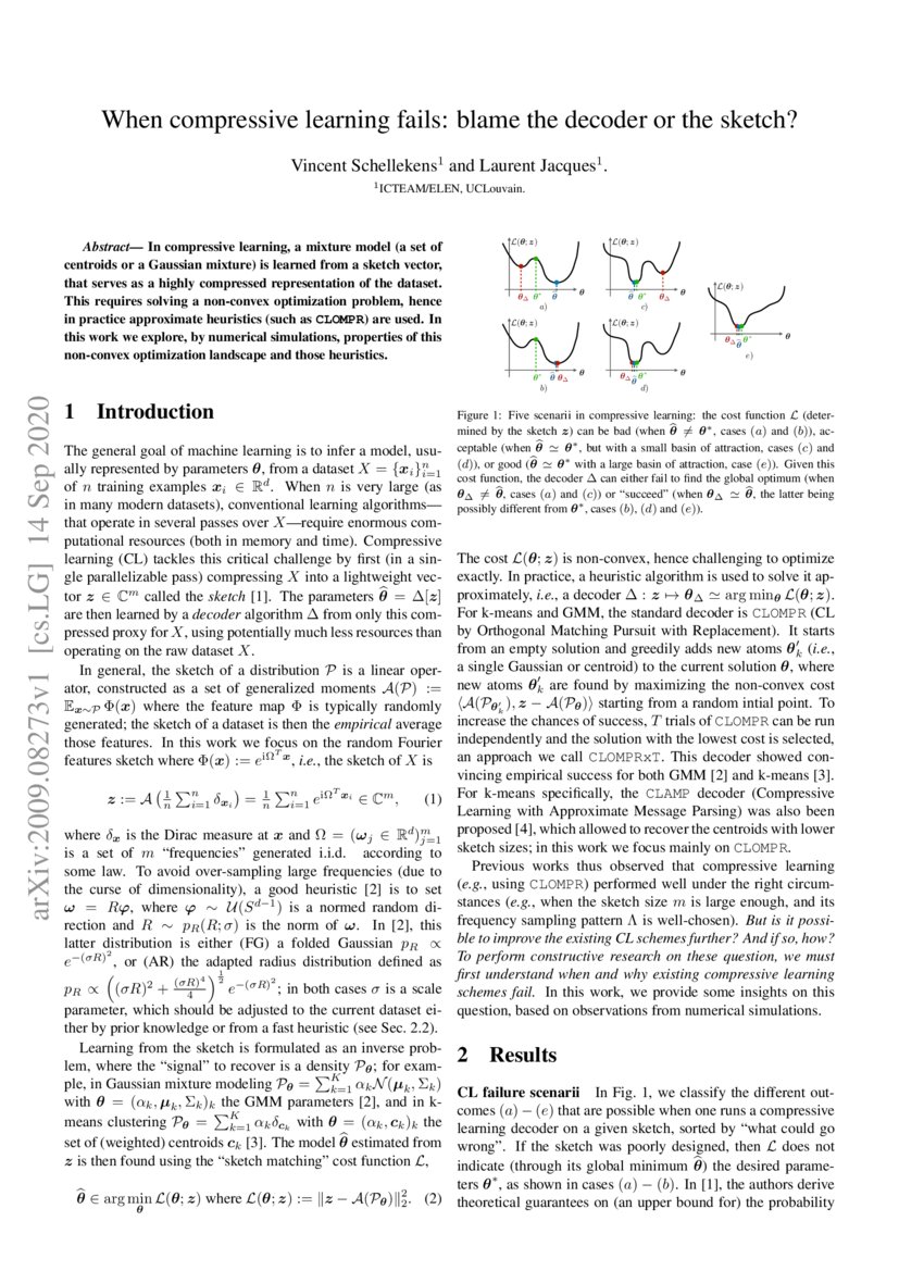 When compressive learning fails: blame the decoder or the sketch? | DeepAI