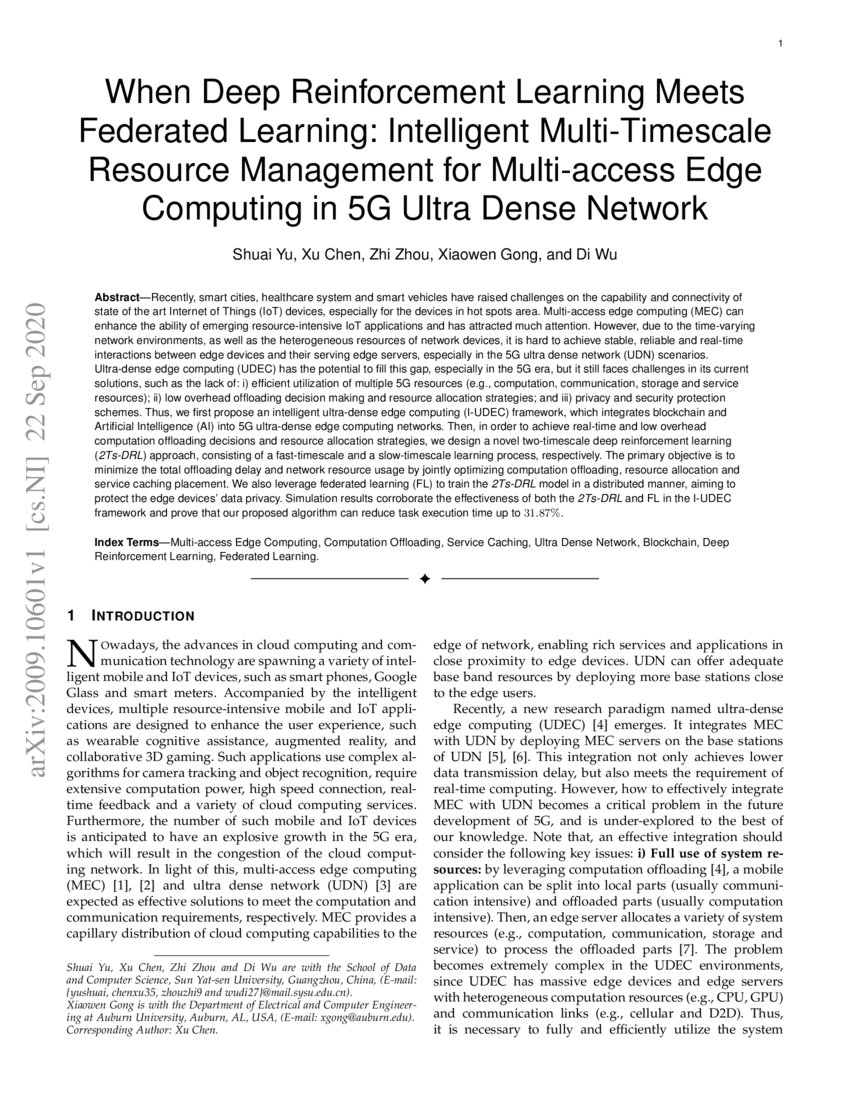 When Deep Reinforcement Learning Meets Federated Learning: Intelligent ...
