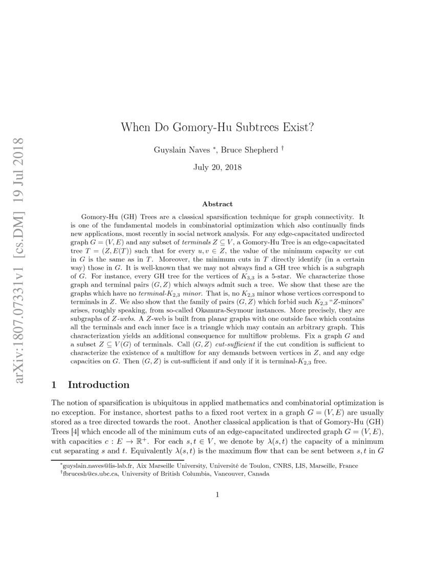 When Do Gomory-Hu Subtrees Exist? | DeepAI