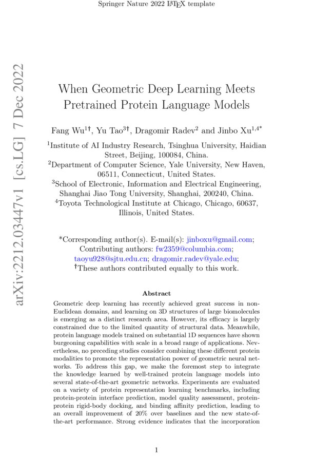 When Geometric Deep Learning Meets Pretrained Protein Language Models ...