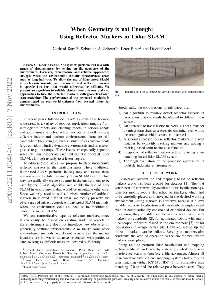 When Geometry Is Not Enough Using Reflector Markers In Lidar Slam Deepai