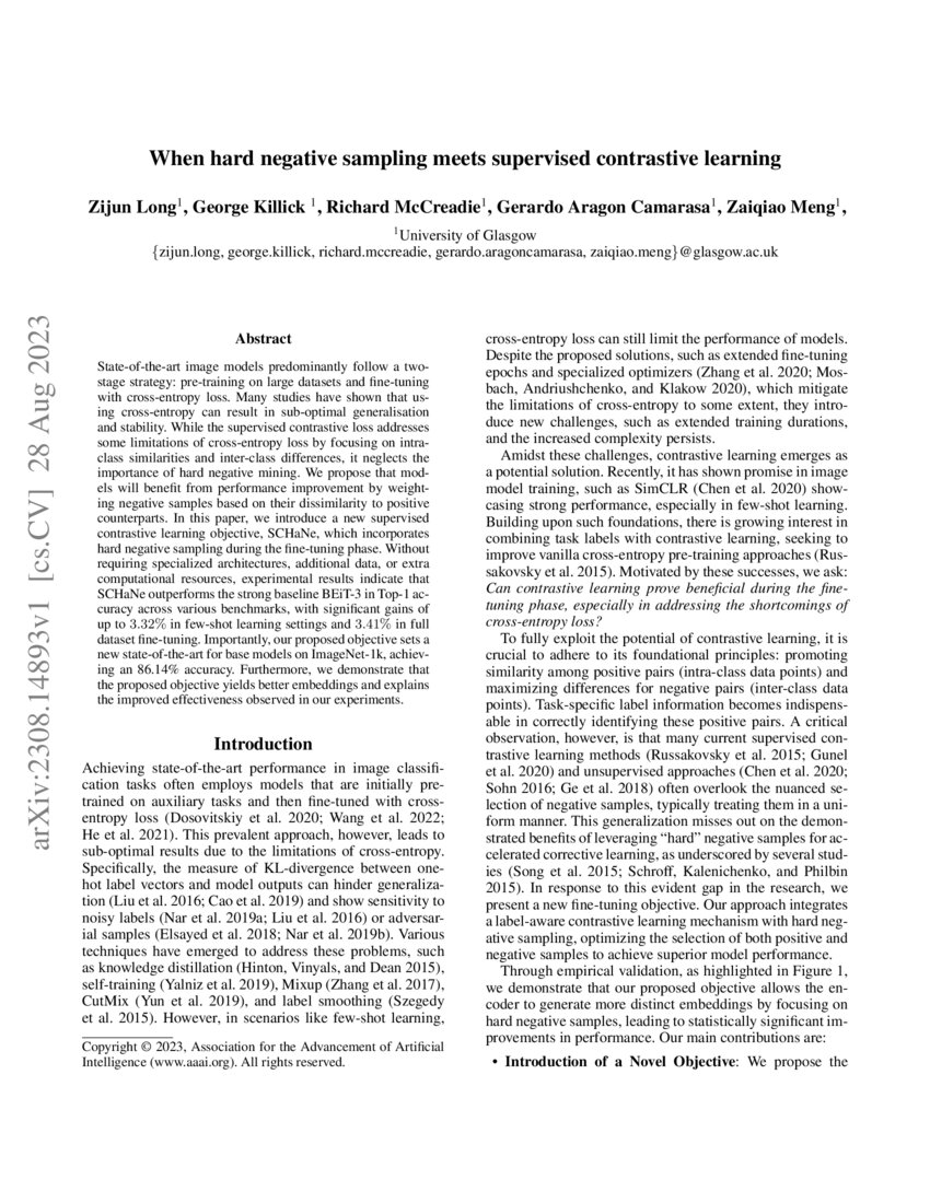 When hard negative sampling meets supervised contrastive learning | DeepAI