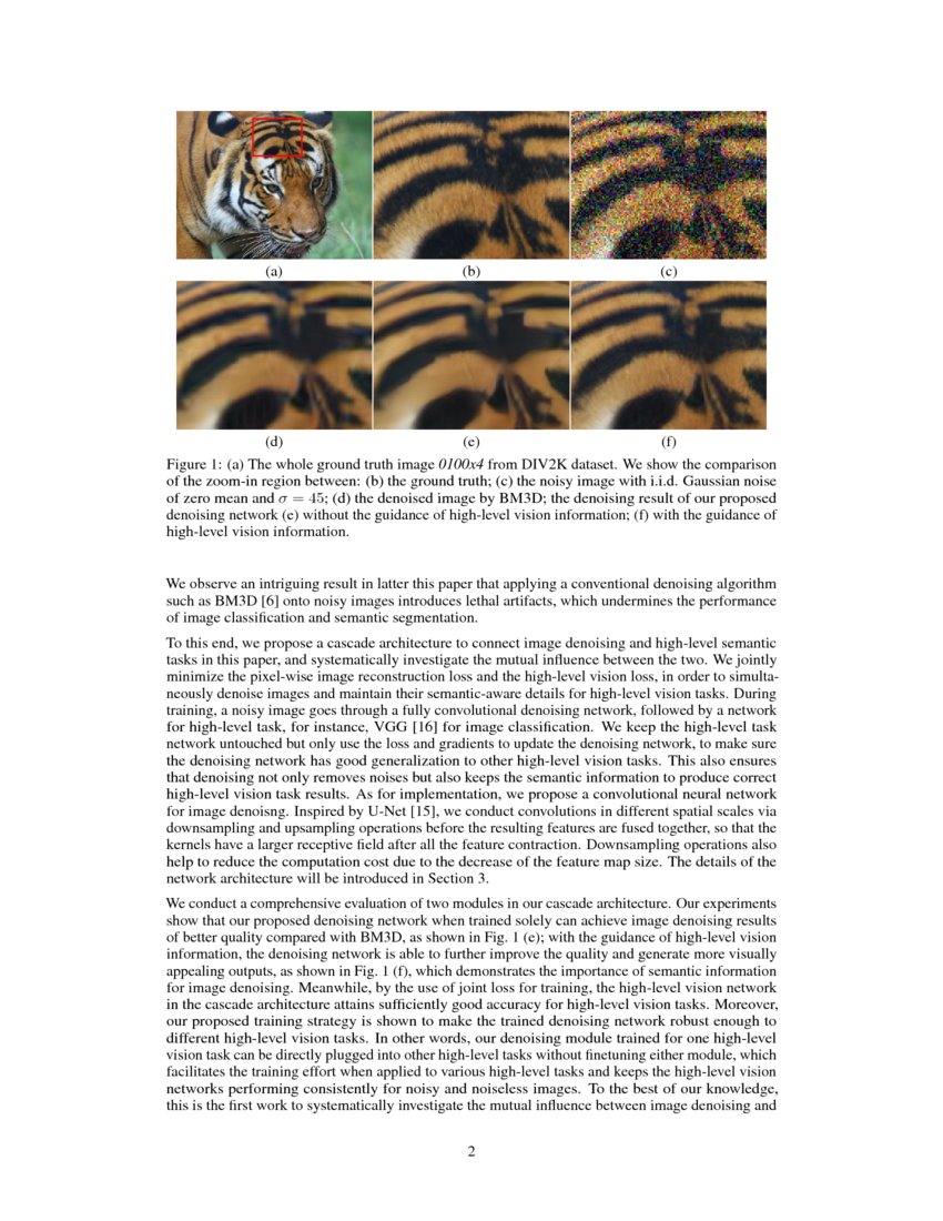 When Image Denoising Meets High-Level Vision Tasks: A Deep Learning Approach | DeepAI