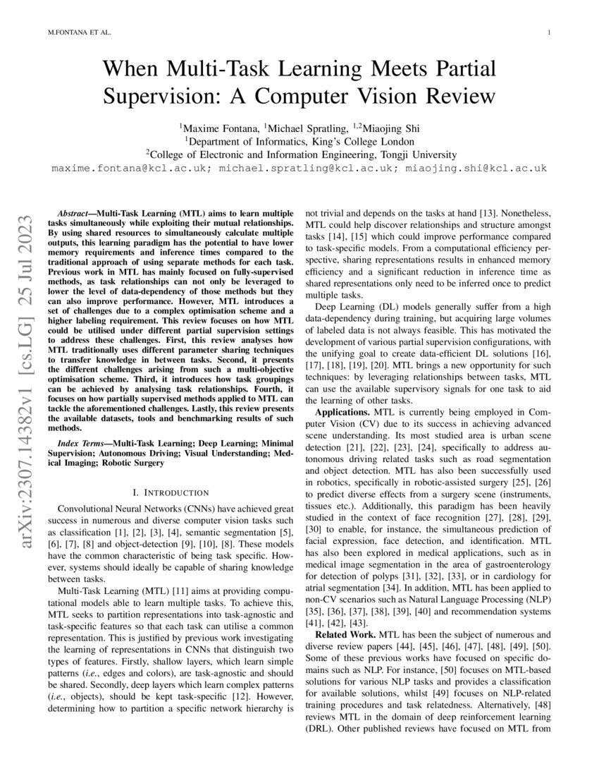 When Multi-Task Learning Meets Partial Supervision: A Computer Vision Review | DeepAI