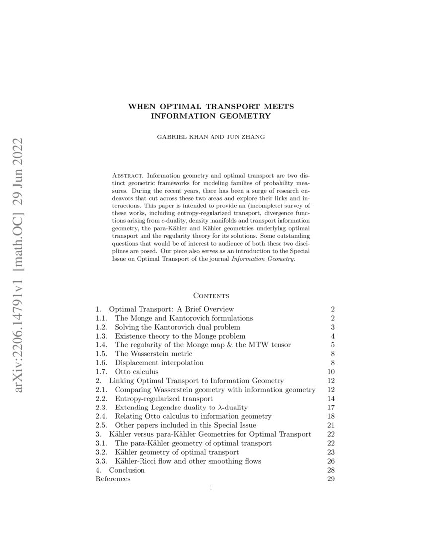 When Optimal Transport Meets Information Geometry | DeepAI