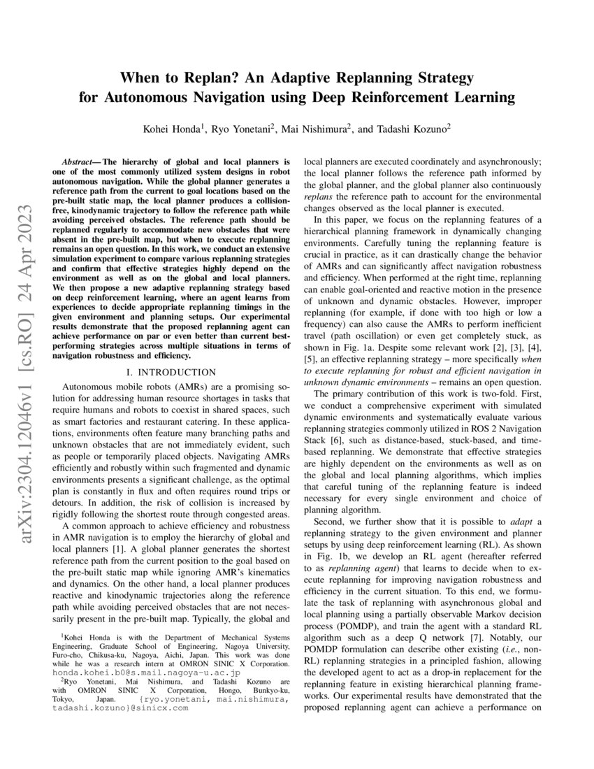 When to Replan? An Adaptive Replanning Strategy for Autonomous Navigation using Deep ...