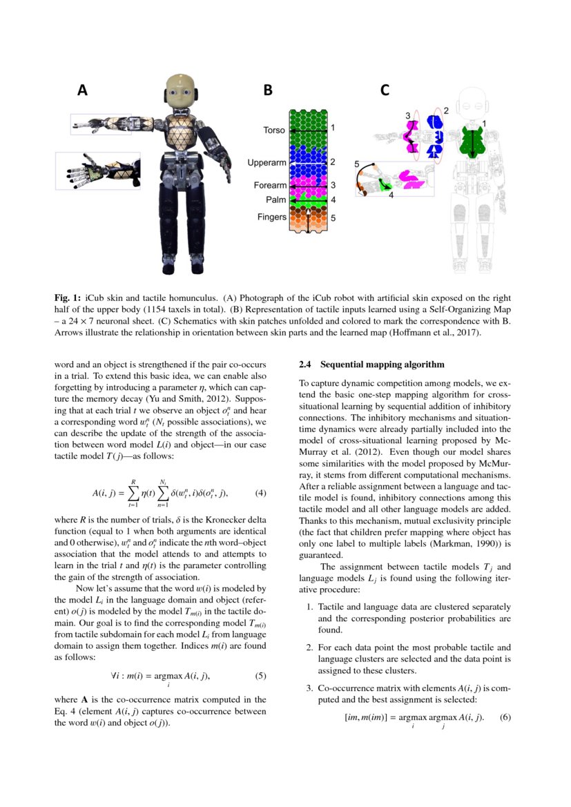 Where is my forearm? Clustering of body parts from simultaneous tactile ...