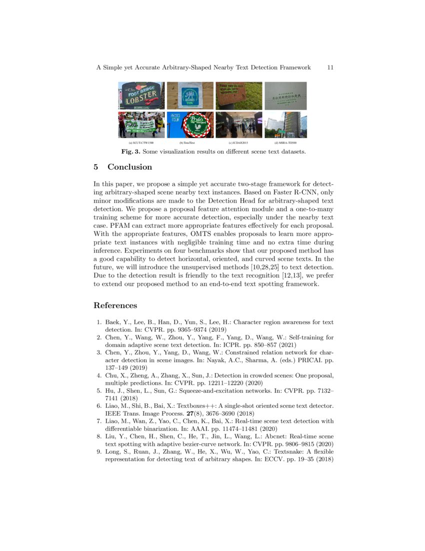 Which And Where To Focus A Simple Yet Accurate Framework For Arbitrary Shaped Nearby Text