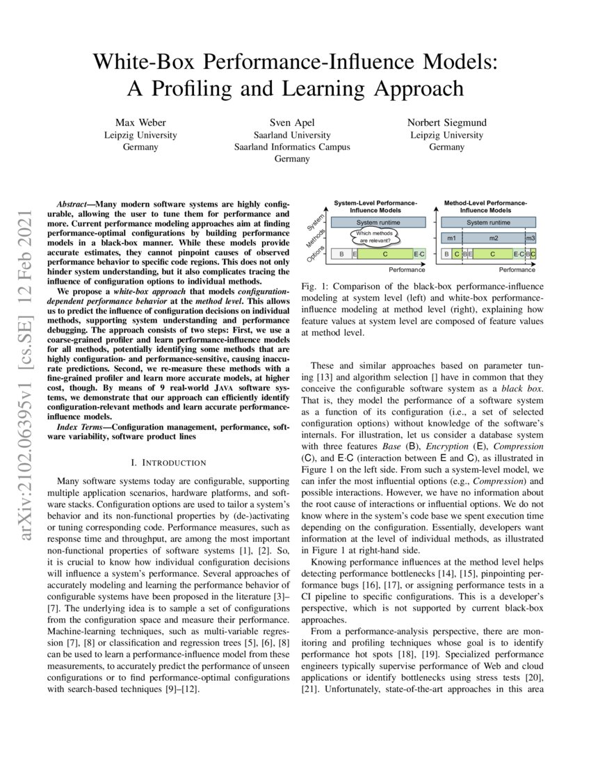 White-Box Performance-Influence Models: A Profiling and Learning ...