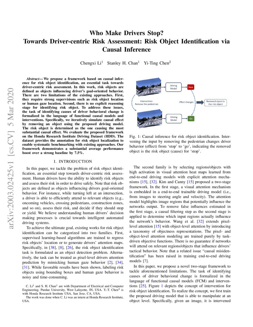 Who Make Drivers Stop? Towards Driver-centric Risk Assessment: Risk ...