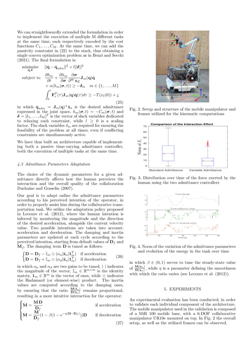 Whole Body Control Of A Mobile Manipulator For Passive Collaborative Transportation Deepai