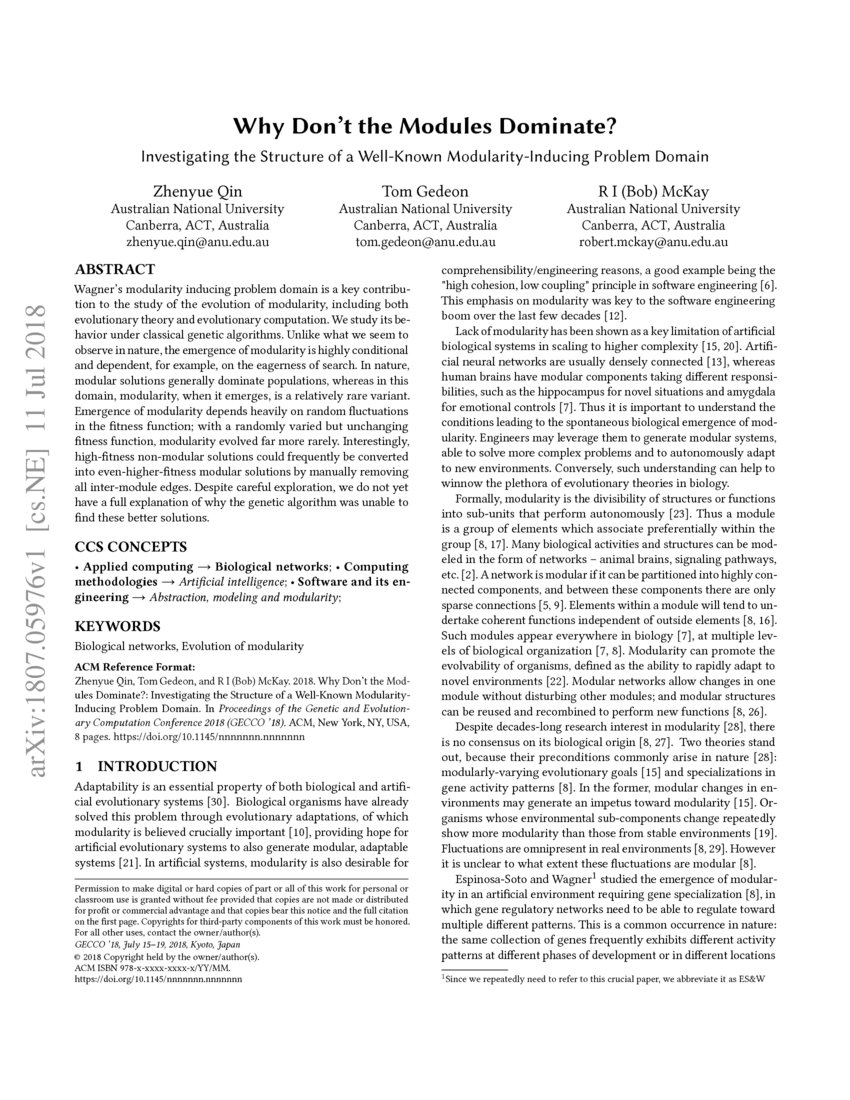 Why don't the modules dominate - Investigating the Structure of a Well ...