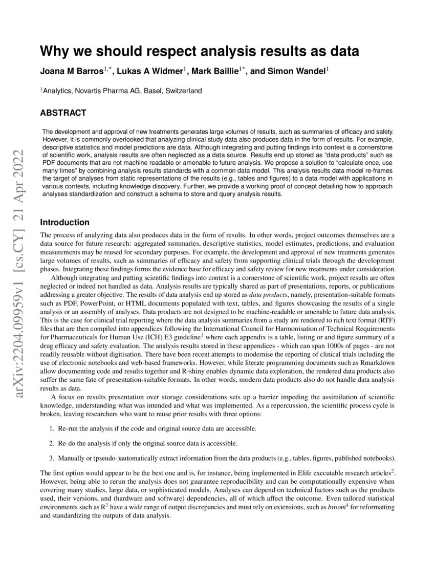 Why we should respect analysis results as data | DeepAI