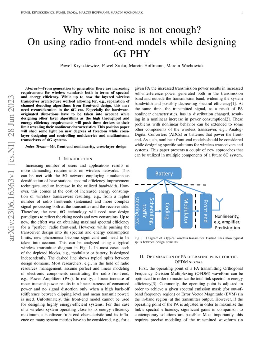 Why White Noise Is Not Enough On Using Radio Front End Models While