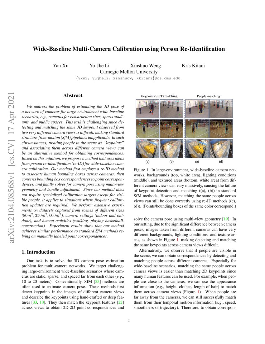 Wide-Baseline Multi-Camera Calibration using Person Re-Identification ...