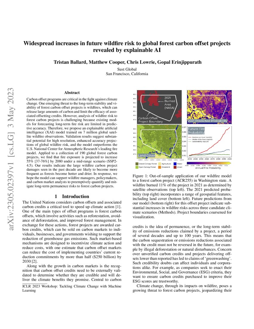 Widespread Increases In Future Wildfire Risk To Global Forest Carbon