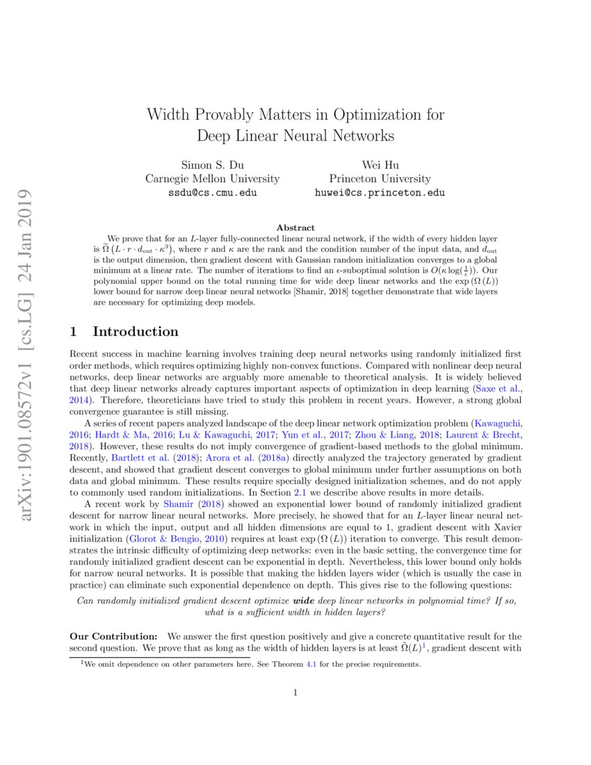 Width Provably Matters in Optimization for Deep Linear Neural Networks | DeepAI