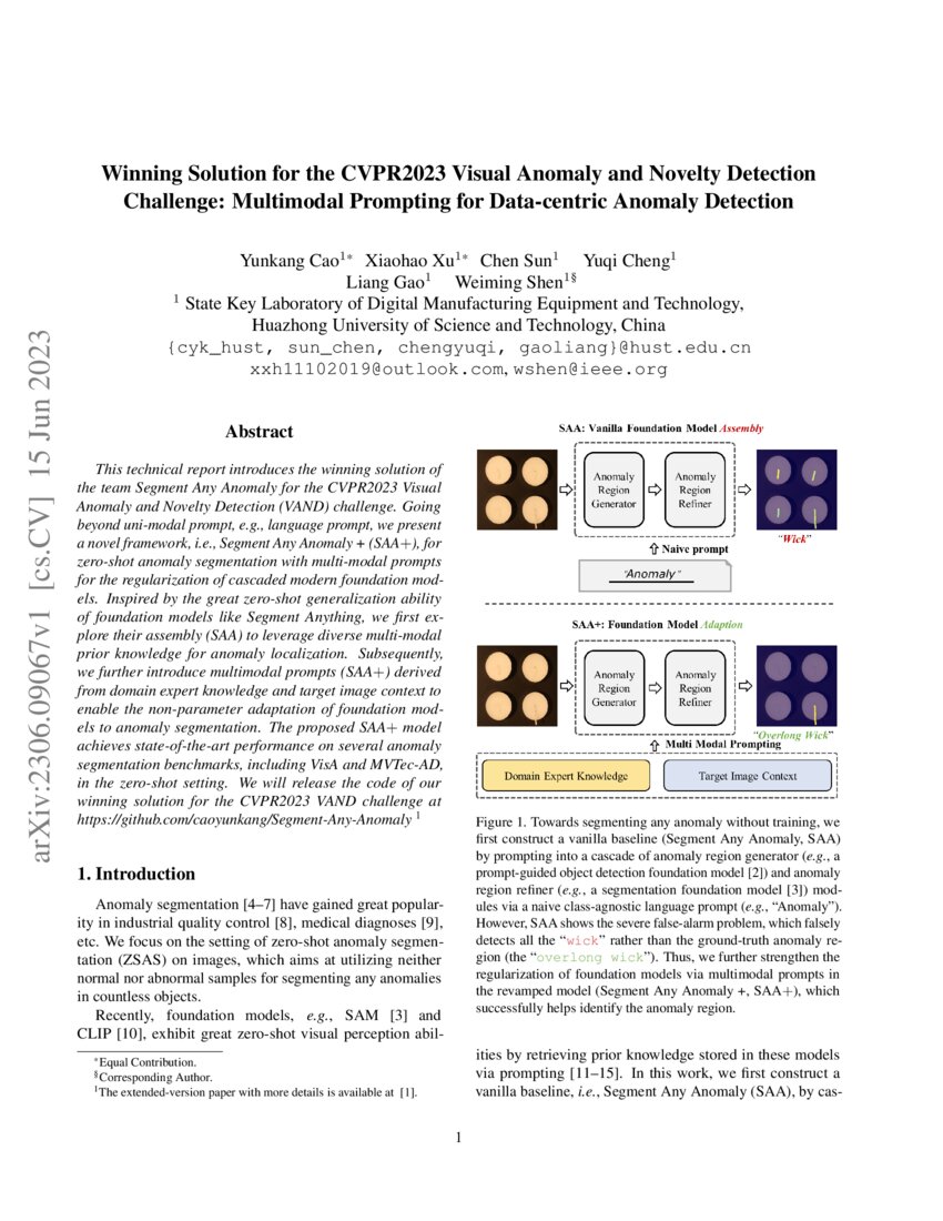 Winning Solution For The Cvpr2023 Visual Anomaly And Novelty Detection Challenge Multimodal