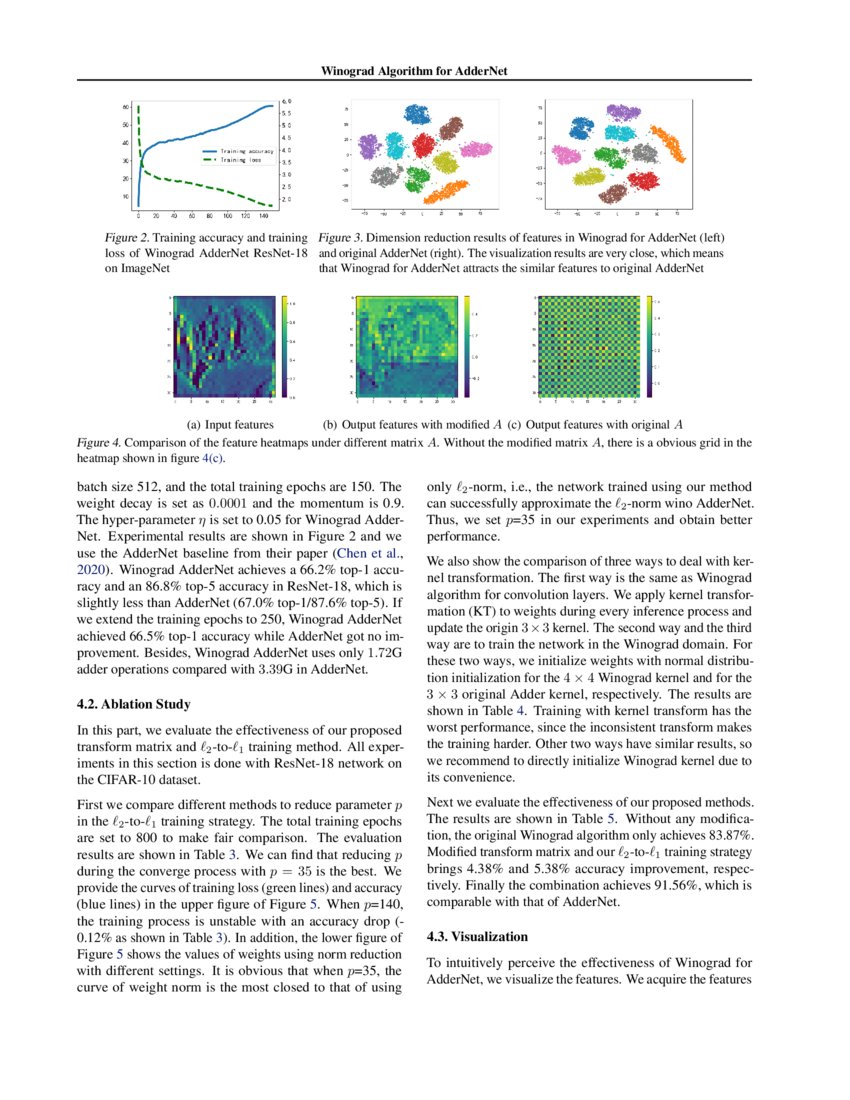 Winograd Algorithm for AdderNet | DeepAI