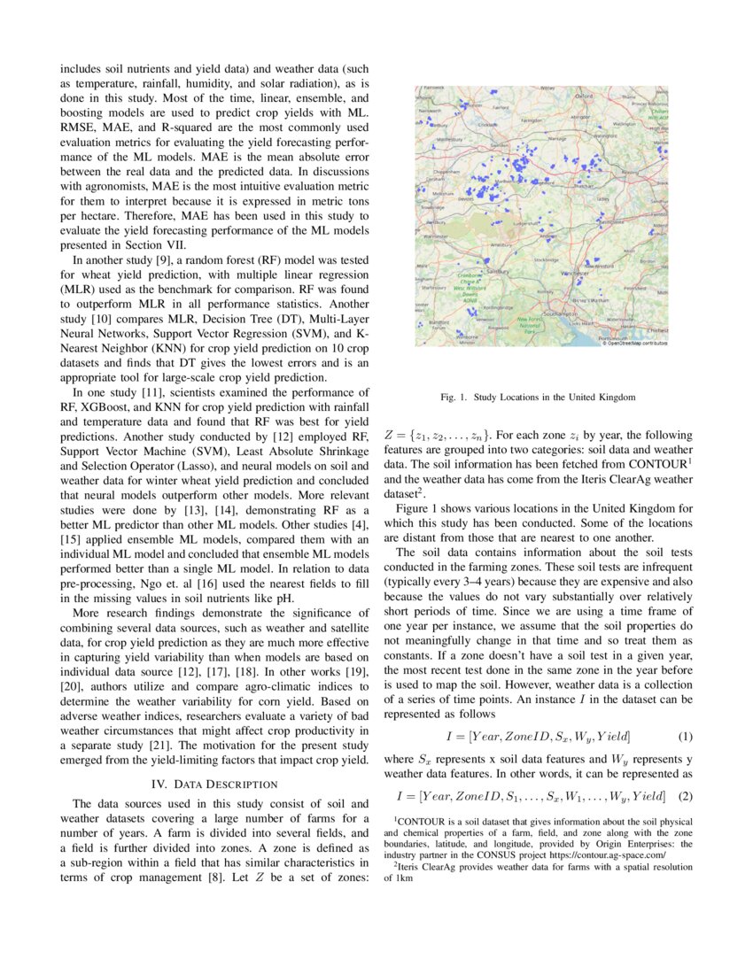 Winter Wheat Crop Yield Prediction On Multiple Heterogeneous Datasets Using Machine Learning
