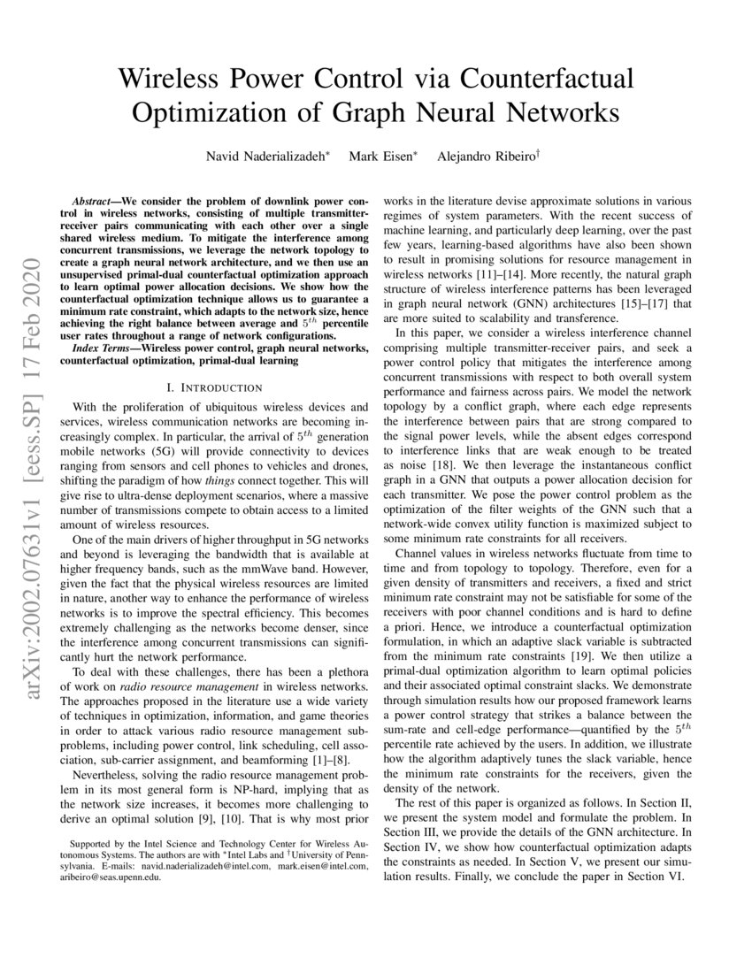 Wireless Power Control Via Counterfactual Optimization Of Graph Neural Networks Deepai