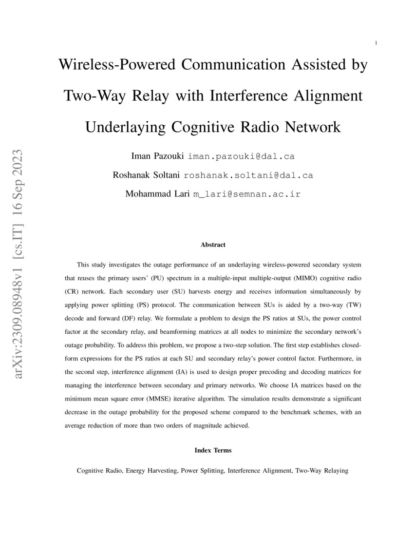 Wireless-Powered Communication Assisted by Two-Way Relay with Interference Alignment Underlaying ...