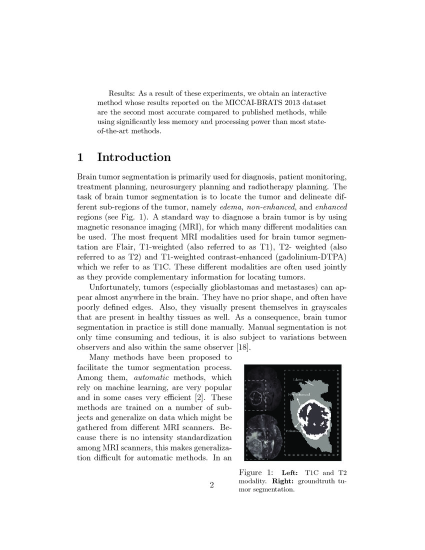 Within Brain Classification For Brain Tumor Segmentation Deepai