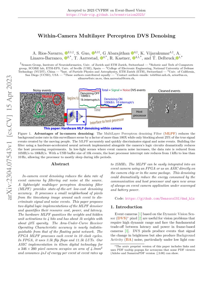 Within-Camera Multilayer Perceptron DVS Denoising | DeepAI
