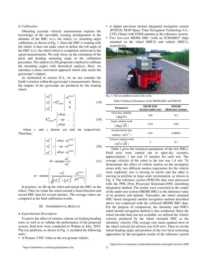 WM-INS: A Wheel Mounted IMU Based Integrated Navigation System for ...