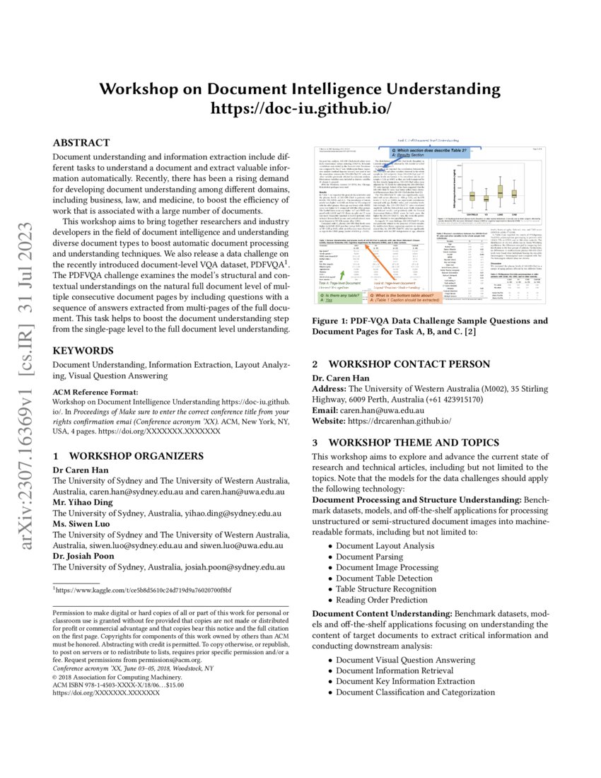 Workshop On Document Intelligence Understanding Deepai 