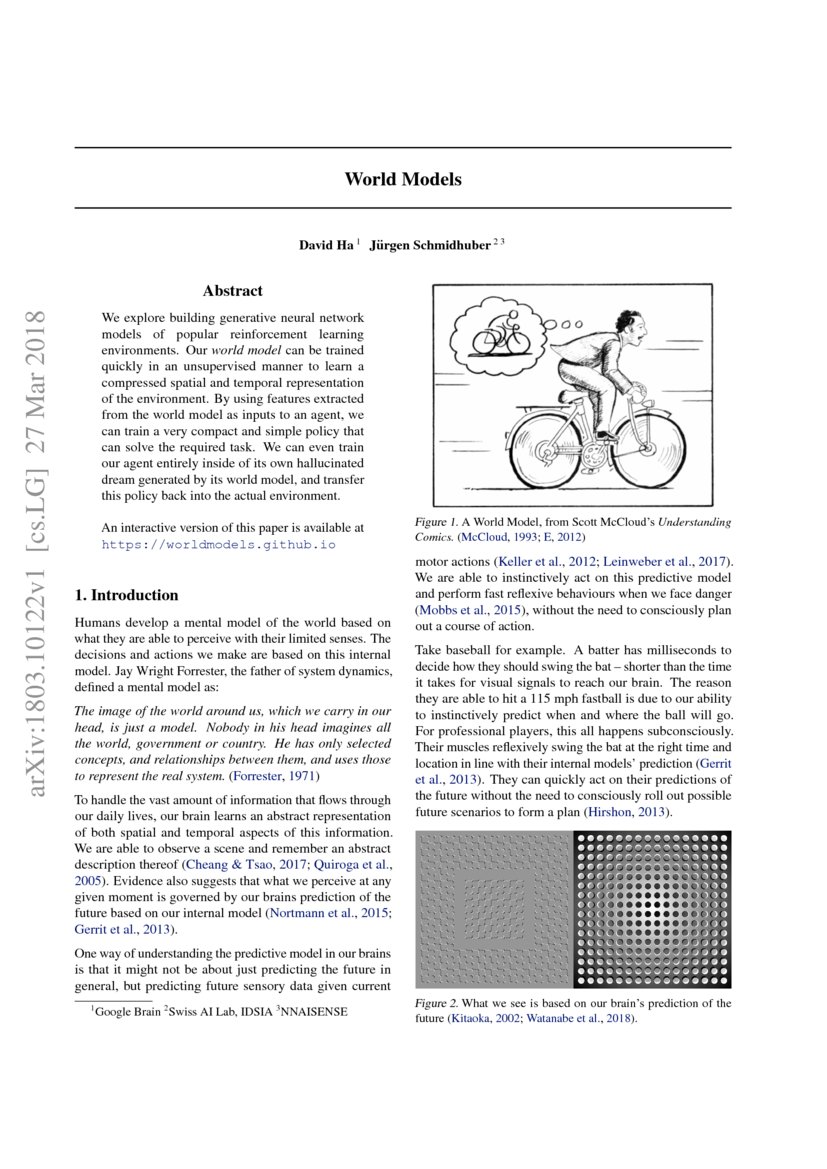 World Models | DeepAI