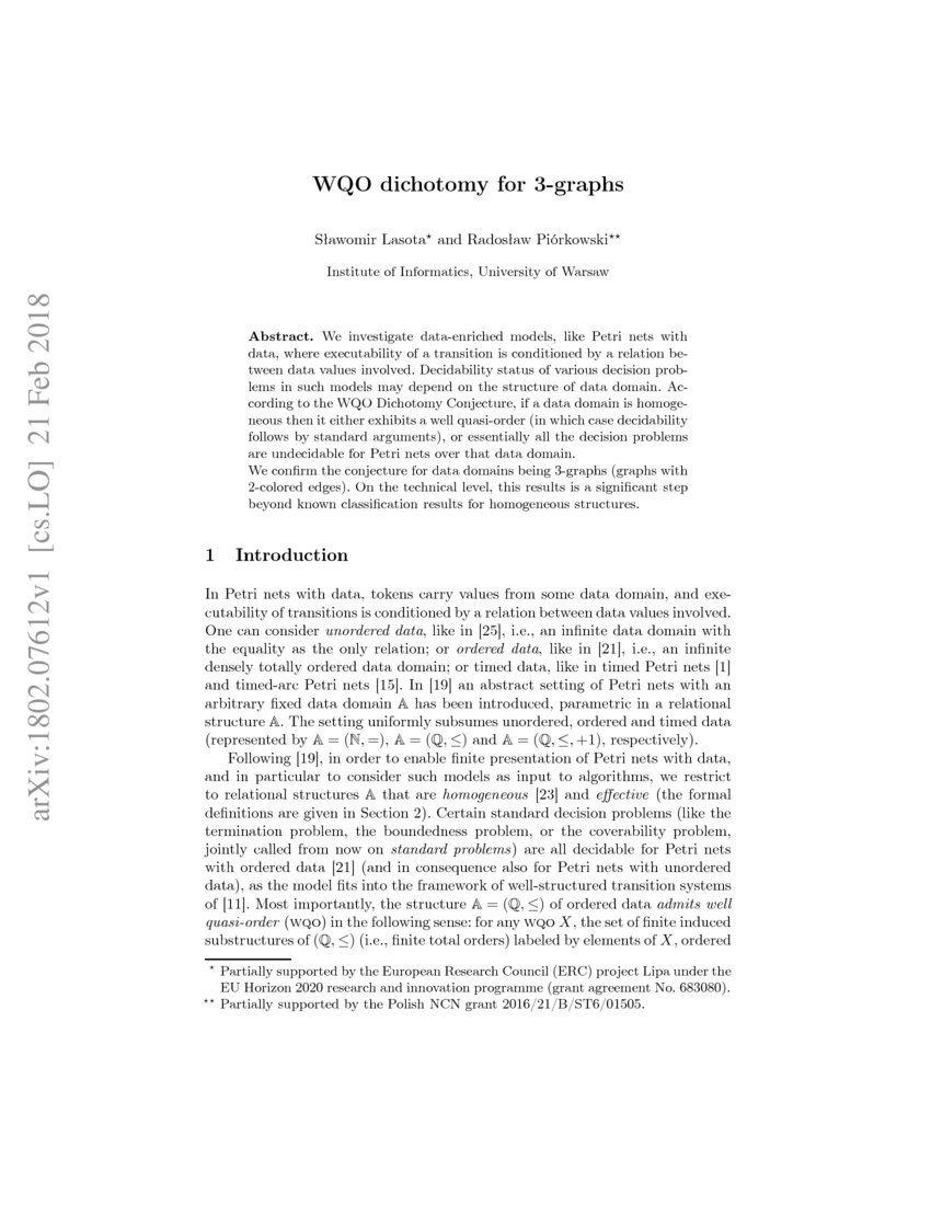 WQO dichotomy for 3-graphs | DeepAI